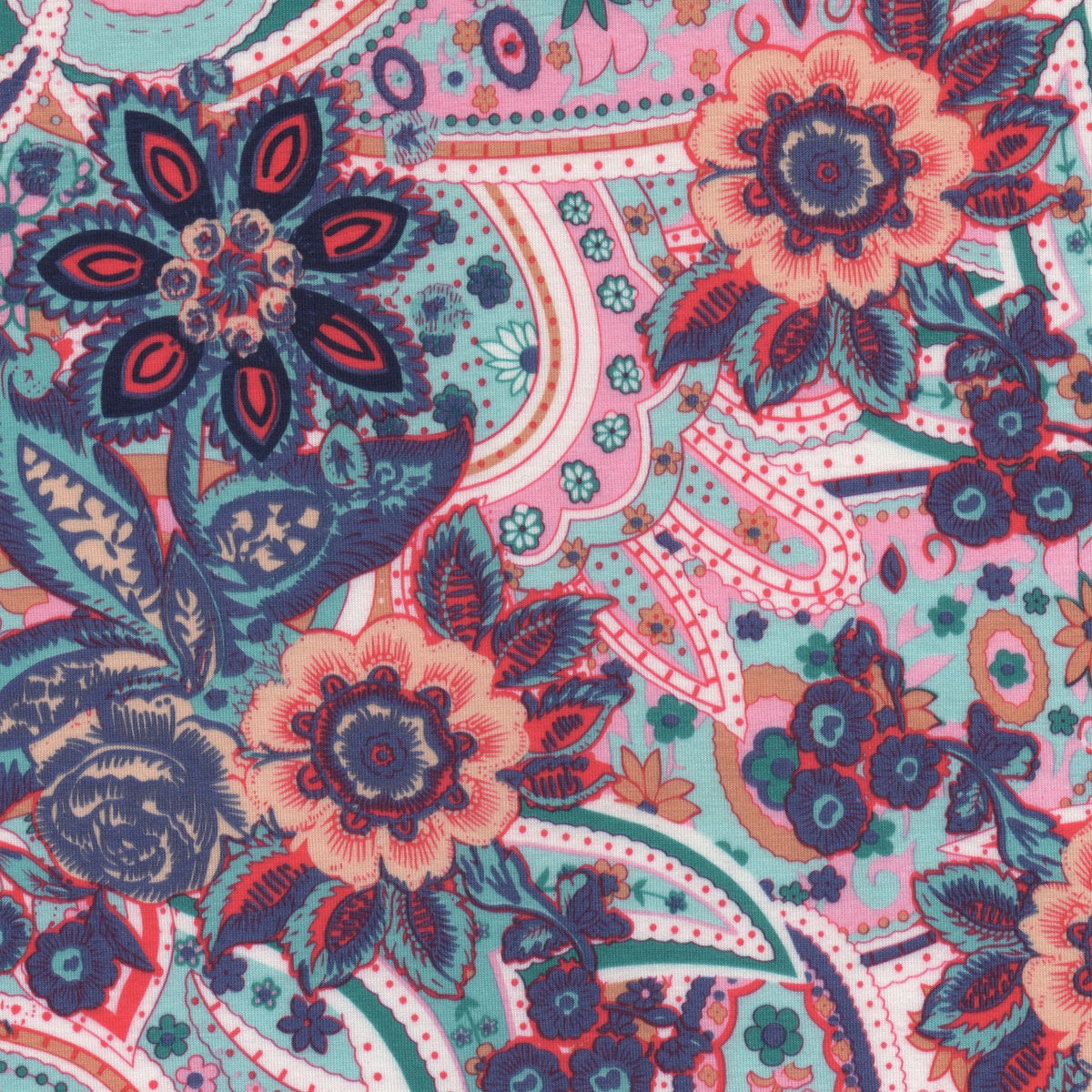 Papel de sublimación floreado mandalas rosa celeste — Textil Cassis