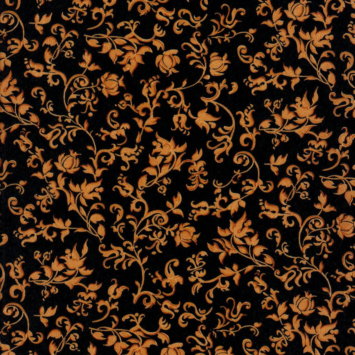 Papel de sublimación Floreado royal cobre y negro — Textil Cassis